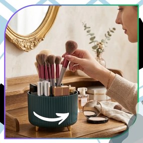 Camerazar Kosmetický organizér na make-up, úložný box, zelený