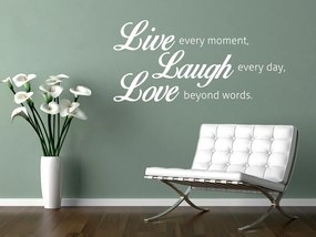 Samolepky na zeď - Live Laugh Love Barva: Žlutá, Velikost: 60x28 cm