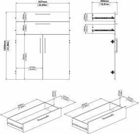 FN Dvířka 2ks + 2 zásuvky Office 425 dub sonoma
