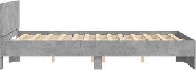 Rám postele s čelem betonově šedý 140 x 200 cm 3207486
