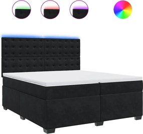 Box spring postel s matrací černá 200x200 cm samet 3293316