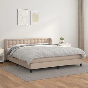 Box spring postel s matrací cappuccino 180 x 200 cm umělá kůže 3127330