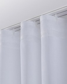 Záclona na řasící pásce Wave barva bílá látka poloprůhledná, pletený vzor