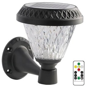 V-Tac | LED Stmívatelná solární nástěnná lampa LED/0,8W/5,5V IP44 + dálkové ovládání | VT0836