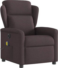Elektrické masážní polohovací křeslo tmavě hnědé textil 3303129