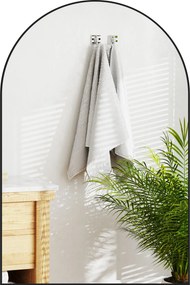 HOMCOM Zakřivené Zrcadlo na Zeď, Koupelnové Zrcadlo, 60 x 90 cm, vysoké rozlišení, s hliníkovým rámem, pro ložnici, obývací pokoj, předsíň, černé