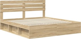 Rám postele s čelo Sonoma 200 x 200 cm Masivní borové dřevo 3411377