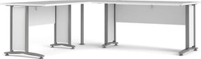 FALCO Rohový psací stůl Office 80400/72 bílá/silver grey