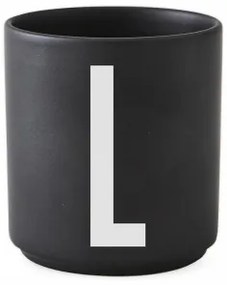 Hrnek s písmenem L, černá Design Letters
