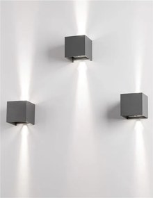 NV 847407 Venkovní nástěnné svítidlo COMO tmavě šedý hliník LED 2x3W 3000K 3000K 220-240V nastavitelný úhel 0-90st. IP54 - NOVA LUCE