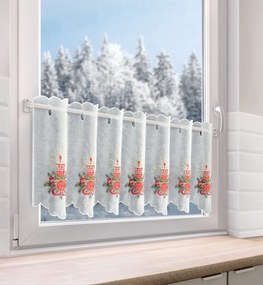 KRÁTKÁ ZÁCLONA NA POUTKÁCH XMAS15 145X40 CM VZOROVANÁ