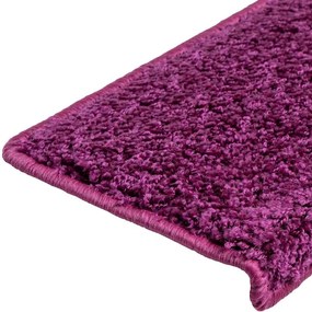 Schodové rohože 10 ks 65 x 21 x 4 cm fialové s obdélníkovým okrajem 149825