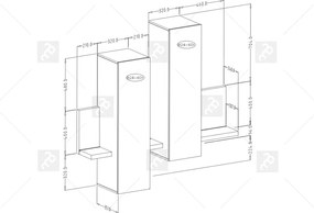 Obývací stěna Bota 09 Bílý - Beton Colorado 2484FG