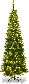 Costway 225 cm vánoční stromek Vysoce kvalitní PVC jehly Vánoční stromek