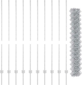 Plot s řetězovým odkazem a sloupkem 10 x 1,4 m Pozinkovaná ocel 3336290