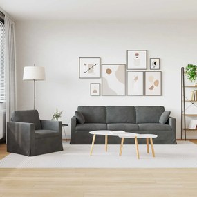 Set pohovek 2 ks Tmavě šedá samet 3407626