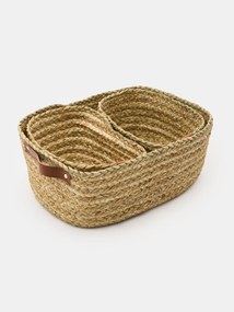 Sinsay - Sada pletených košů na ukládání 3 pack - béžová