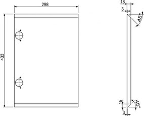 Mexen Orio, čelo pro korpus koupelnové skříňky 30 x 43,5 cm, bílá matná, 91A11-0300-470-1-01