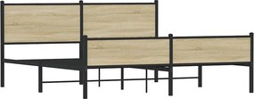 Kovový rám postele bez matrace dub sonoma 160 x 200 cm 3301400