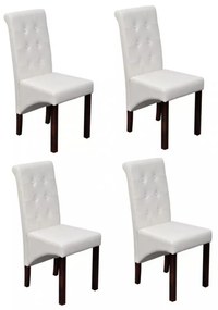 Jídelní židle 4 ks umělá kůže / dřevo Dekorhome Bílá