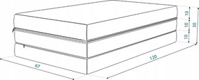 Skládací matrace pro hosty a na cesty MASON 120x200x10 cm - výběr z 7 provedení