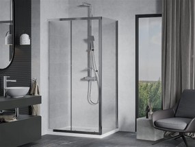 Mexen Apia, posuvný sprchový kout 130 (dveře) x 70 (stěna) cm, 5mm čiré sklo, chromový profil + sprchová vanička, 840-130-070-01-00-4010