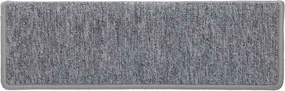 Schodové rohože 15 ks 65 x 21 x 4 cm světle šedé s obdélníkovým okrajem 326198
