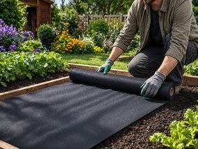 DIVODV Hustá agrovlákna 50 g, 1,5 m × 50 m, protiburinová mulčovací rohož, černá