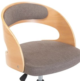 Petromila Otočná kancelářská židle taupe ohýbané dřevo a textil