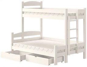 postel patrová s zásuvkami Lovic pravá - Bílý, 90x200/120x200