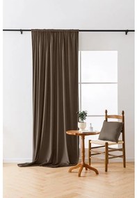 Hnědý zatemňovací závěs VELVET 140x270 cm Zavěšení: Řasící páska