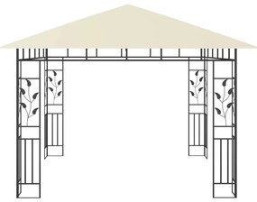 vidaXL Marketos Altán s moskytiérou a světelnými LED řetězy 3x3x2,73 m krémový