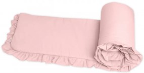 Bavlněný mantinel do postýlky s volánkem SOFT, 180 cm, Baby Nellys - pudrově růžová