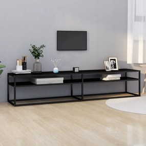 TV stolek černý 200 x 40 x 40,5 cm tvrzené sklo 331727