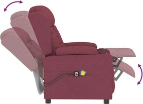 Elektrické masážní křeslo vínové textil 3098792
