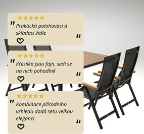 Vikio Zahradní jídelní set 140x80 pro 4 osoby přírodní VZS210P4