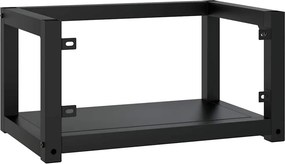Nástěnný koupelnový regál pod umyvadlo černý 59x38x31 cm železo 338494