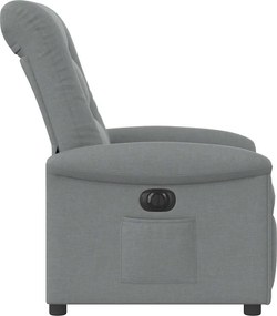 Elektrické polohovací křeslo světle šedé textil 3303234