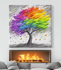 Obraz na plátně - Strom života Silné větry FeelHappy.cz Velikost obrazu: 80 x 80 cm