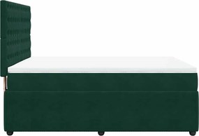 Box spring postel s matrací tmavě zelená 140x200 cm samet 3292373