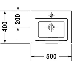 Duravit 2nd floor umývátko 500x400mm, bílá 0790500000