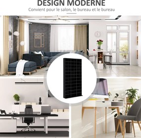 HOMCOM Regál na CD/DVD pro 1116 CD, 36 výškově nastavitelných přihrádek, 102 x 24 x 195 cm, Černý | Aosom
