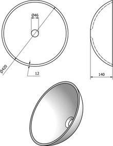 Sapho Ripple 2501-18 umyvadlo O 42 čiré