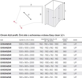 Mereo Mereo, Sprchový kout, Novea, obdélník, chrom ALU, sklo Čiré, CK10415ZVR