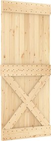 vidaXL Posuvné dveře s kováním 85 x 210 cm masivní borové dřevo [3203268]
