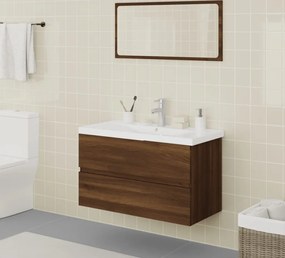 vidaXL Sada koupelnového nábytku kompozitní dřevo [3120349] Barva: hnědý dub