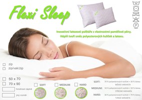 2G Lipov Saténový polštář s kuličkami a latexem FLEXI SLEEP - 70x90 cm