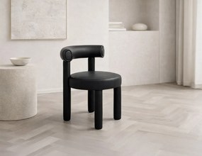 Designová jídelní židle Leith umělá kůže černá