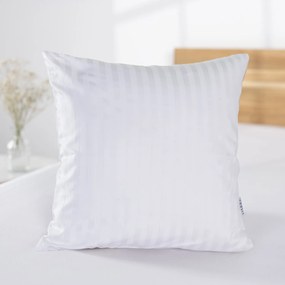 Damaškový saténový povlak na polštář Pruh 10 mm - White Velikost: 40 x 40