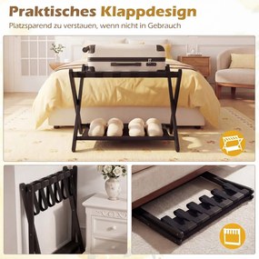Costway Stojan na zavazadla skládací stojan na zavazadla – 67 × 46 × 52 cm